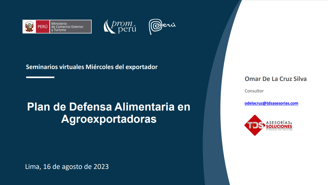 Presentación de Plan de defensa alimentaria en agroexportadoras | PROMPERÚ
